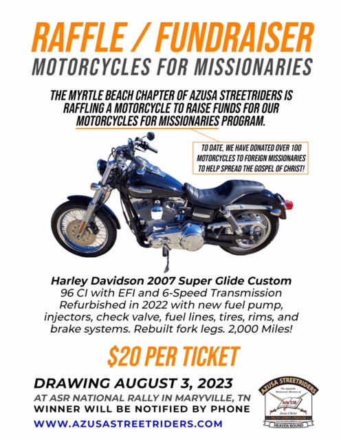 M4M Motorcycle Raffle/Donation – Azusa StreetRiders International
